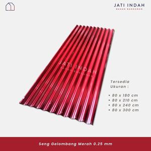Jual Atap Seng Gelombang Warna Merah 0.25 mm pjg 180, 210, 240, 300 ...