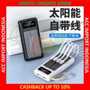 Jual Powerbank Solar Tenaga Surya Cell 4 Kabel Led 10000Mah Micro C ...