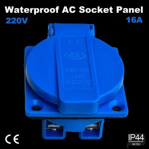 Jual colokan steker female biru outdor panel mounting stop kontak ...