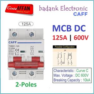 Jual Caff Mcb Dc C125 125A 600V 2P Circuit Breaker Solar Pv Panel Surya ...