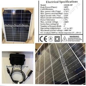 Jual Solar Panel Surya Solarcell 100Wp Mono Pv 100Wp Monocrystalline ...