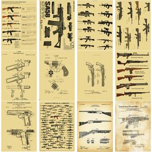 Jual Retro Weapon Posters Kraft Paper Prints Poster Military - Kota ...