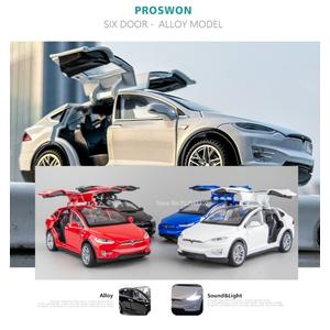 Jual 132 Scale Tesla Model X Toy Car Model Alloy Diecast Pull Back So ...