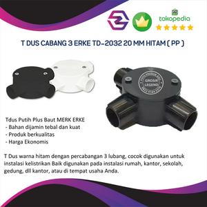 Jual T dus cabang 3 ERKE TD-2032 20 mm Box Kabel Hitam ( pp ) - Kab ...