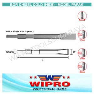 Jual Wipro Bor Chisel Cold (Hex) Tembok Beton 17Mm 30Mm Model Papak ...