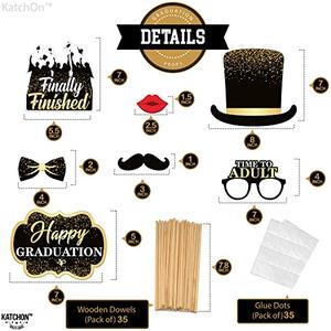 Promo Graduation Photo Booth Props 2022 - Black and Gold Graduation ...