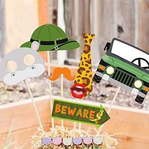 Promo 41PCS Jungle Safari Photo Booth Props Wild Animals Forest Cicil 0 ...