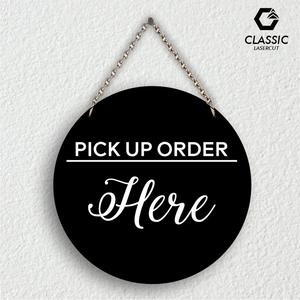 Jual Sign Board Akrilik Tali Rantai "Pick Up Order Here" - 15cm, Bulat ...