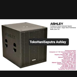 Jual Subwofer Ashley Zoom 118 (1x18ins) Original Garansi Harga 1pcs ...