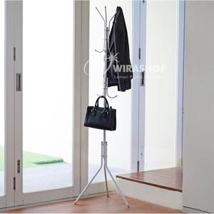 Jual stand hanger jemuran topi coat rak besi gantung topi tas - Putih ...