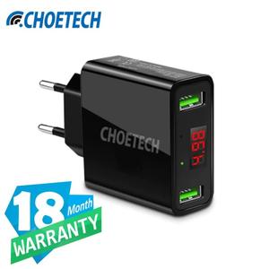 Promo Dual USB Charger LED Display 5V 2.2A Smart Charging CHOETECH ...
