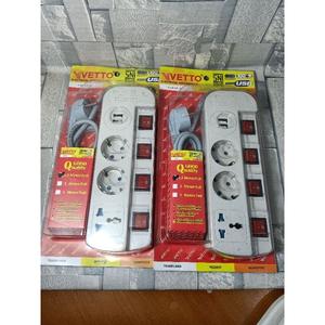 Jual Stop Kontak Vetto SNI Colokan Listrik 3 Lubang include 2 USB ...