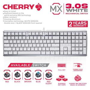 Promo Cherry MX Mechanical Gaming Keyboard White Full Keys - MX 3.0S ...