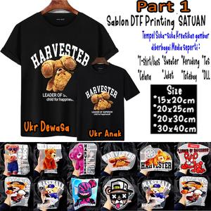 Jual Sablon setrika Sablon DTF Beruang Part 1 tinggal pasang/press ...