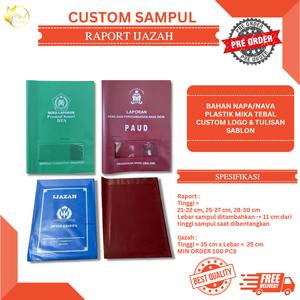 Jual Sampul Raport Ijazah, STTB & Sekolah Custom Sablon Bahan NAPA 0.15A - IjazahT35xL25cm, 1 ...