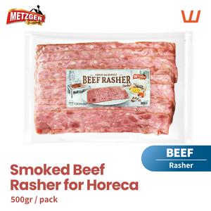 Jual Smoked Beef Rasher for Horeca Halal Metzger 500gr - Kota Tangerang ...