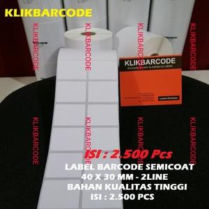 Jual LABEL BARCODE 40 X 30mm (2 LINE) KERTAS STICKER LABEL SEMICOATED ...