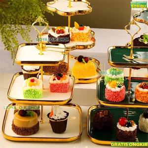 Promo O.K Tier Cake Stand Tempat Kue Susun Tingkat 2 dan 3 Keramik ...
