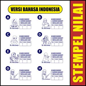 Jual Terbaik Stempel Nilai Paraf Tanggal Guru Versi Indonesia 22 x 43mm ...