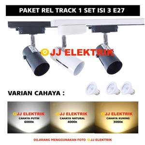 Jual 3 SET LAMPU SOROT LED TRACK LIGHT REL PLAFON RUMAH CAFE TOKO BUTIK ...