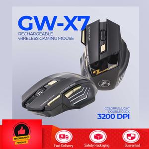 Jual Mouse Wireless Gaming Ergonomic RGB Rechargeable 3200 DPI - GW-X7 ...