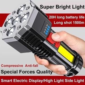 Promo Senter 5LED Super Terang Jarak Jauh + P900 COB Emergency/Camping ...