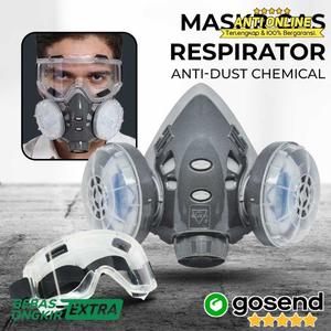 Jual Safety Glasses Masker Gas Respirator Cat Asap Anti-Dust Chemical ...