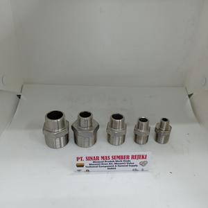 Jual V-SOK DOUBLE NEPEL STAINLESS DRAT LUAR SS304 3/4×1/2 INCH - Kota ...