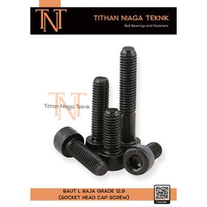 Jual M16 DRAT / PITCH 2.0 ; GRADE 12.9 ; BAUT L BAJA HITAM - BOLT SOCKET HEAD CAP SCREW ; M16 x ...