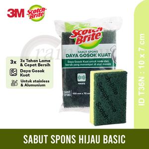 Jual 3M Scotch Brite Sabut Cuci Sabut Spons Basic Scotch Brite ID T36 ...