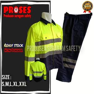Jual BAJU SERAGAM SETELAN SAFETY KOMBINASI HIJAU STABILLO NAVY-WEARPACK ...