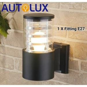 Jual Lampu Dinding Outdoor Bulat Garis Hitam+Silver E27 1Arah - AUTOLUX ...