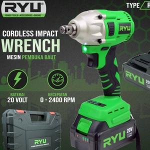 Jual Mesin Cordless Impact Wrench Brushless Mesin Buka Baut Ryu Rcw 20V ...