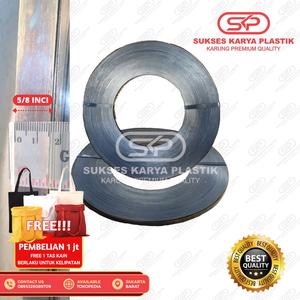 Jual 1 ROLL TALI KLAM KLEM BESI STRAPPING BAND EZER PLAT BESI 58 INCH ...
