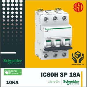 Jual MCB 3P 16A 3 PHASE 16 AMPERE 10KA SCHNEIDER IC60H A9F84316 ...
