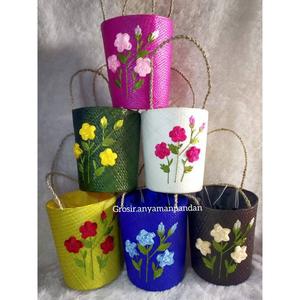 Jual ready Tas Pandan EMBER SULAM WARNA Keranjang Parcel Tas Parcel ...