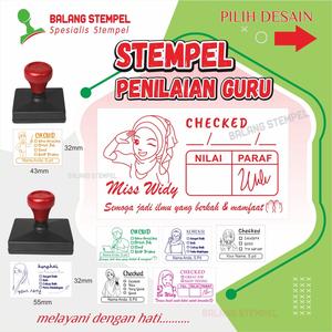 Jual Stempel Nilai Guru Stampel Penilaian Cap Koreksi Stamp Checked ...