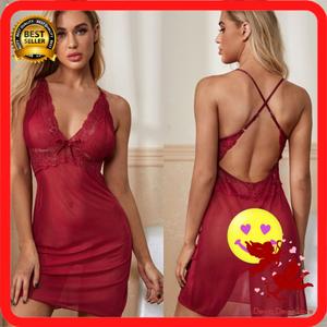 Jual Baju Tidur Lingerie Wanita Babydoll Merah Sexy Transparan Tali Silang - Kab. Sleman - Dewa ...