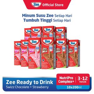 Jual ZEE UHT SWIZZ CHOCOLATE MILK 200 ML 5 Pack ZEE UHT STRAWBERRY ...