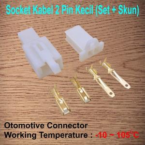 Jual Socket 2 Pin Kecil + Skun / Soket Motor / Konektor Motor / Kabel ...