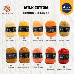 Jual Benang Rajut Milk Cotton 4 ply - Varian Warna Kuning, Orange ...