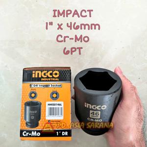 Jual [46mm] Mata Impact Socket 1" Cr-Mo INGCO HHIS0146L Hitam Sok Inch 6PT - Kab. Tangerang ...