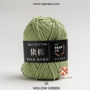 Promo Benang Rajut Milk Cotton 4 ply - Varian Warna Hijau - Willow ...