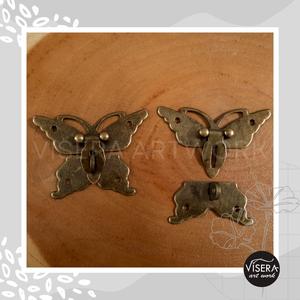 Jual New Butterfly Mini Luggage Lock In Vintage Gold Latch Pengunci ...