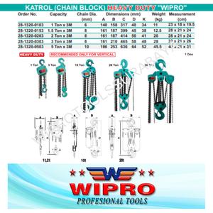 Jual Wipro Katrol (Chain Block) Heavy Duty "Wipro" Angkat Barang 5 Ton ...