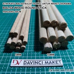 Jual Balsa Wood Round Stick - Stik Kayu Balsa Bulat Lingkaran Dowel ...