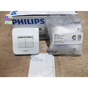Jual TERBARU STEKER SAKLAR SIMPLY 2 GANG 1 WAY SWITCH PHILIPS SAKELAR ...