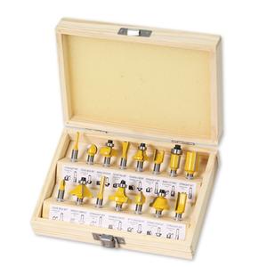 Jual Mata Profil Set 12pcs Trimmer Router Bits Set 1/4” Kayu Router ...