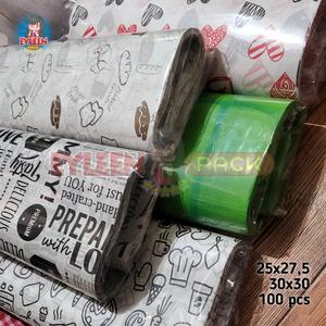 Jual Kertas Bungkus Nasi Motif Laminasi Food Wrapper Anti Lengket 100 ...