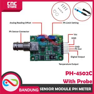 Jual SENSOR PH METER MODULE PH-4502C WITH PROBE ELECTRODE FOR ARDUINO ...